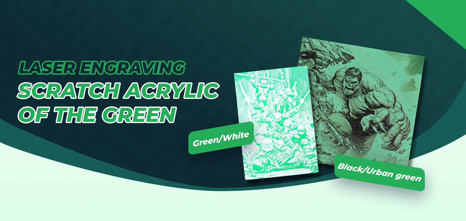 Laser engraving materials, scratched acrylic and leather, metal, etc.